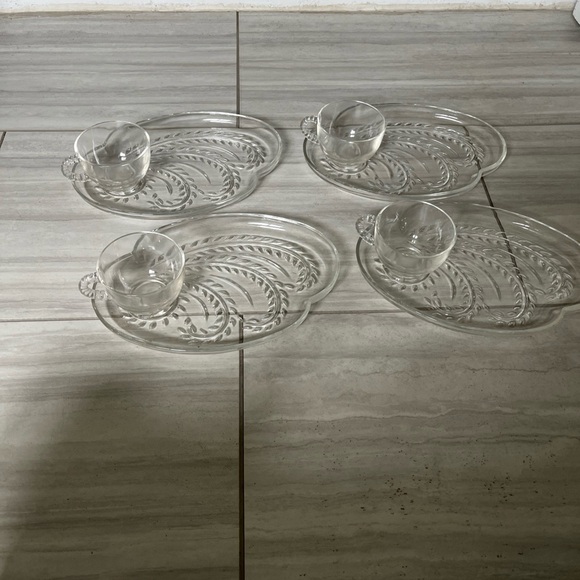 Dining | Vintage 195s Homestead Snack Set By Federal Glass Four Plates ...